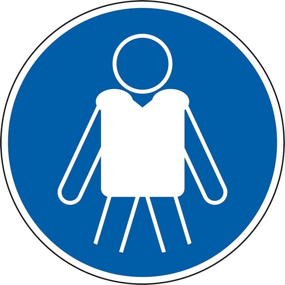 Gebodsbord 'Reddingsvest verplicht', 200 mm, ISO 7010, WSM001 | bol.com