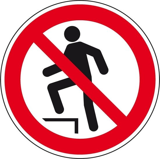 Niet op staan sticker - ISO 7010 - P019 300 mm | bol.com