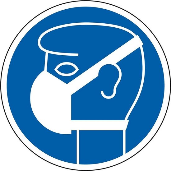 Mondmasker verplicht bord - kunststof 200 mm | bol