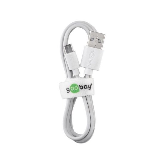 Goobay USB-A naar Micro-USB kabel snoer oplader - Wit | bol.com