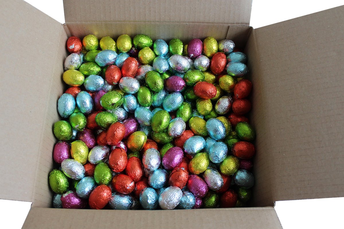 Paaseitjes chocolade 333 stuks individueel verpakt - 3 soorten (puur ...