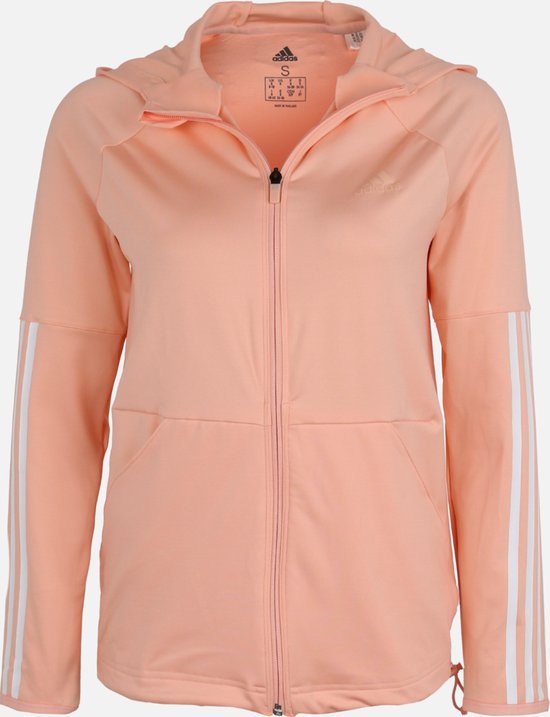adidas 3S FZ HOODIE Dames Trui - Glow Pink - Maat M | bol.com