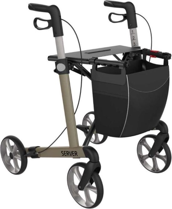 Server Rollator- Kleur: Champagne, Model: Medium - zithoogte 55 cm ...