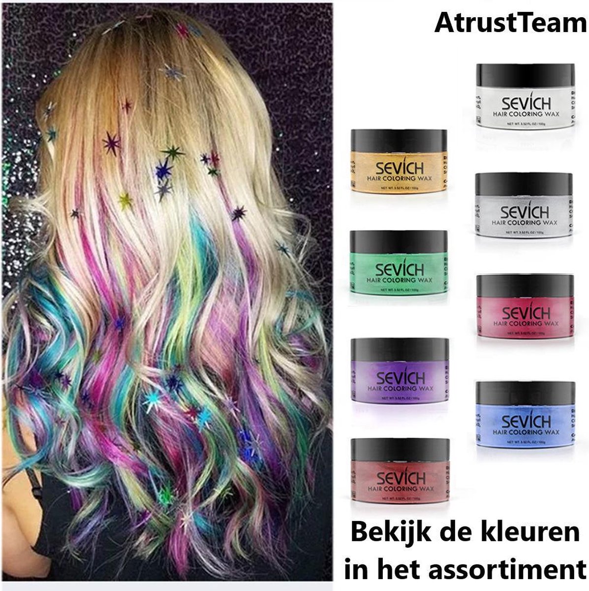 bol.com | AtrustTeam – Kleur Haar Wax- Haarwax-HaircolorWax – Direct ...