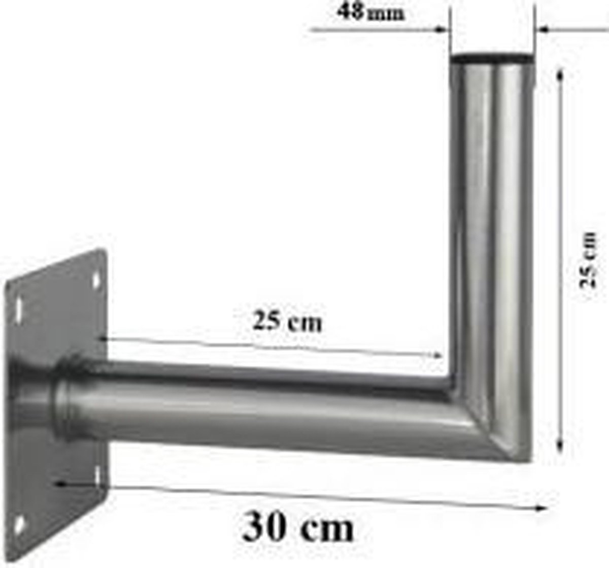 Blueqon WML25 48mm Antenne Muurbeugel 25 cm beugel staal | bol.com