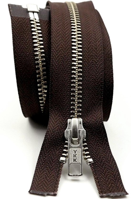 YKK Metalen Deelbare rits, 80 cm, zilverkleurig (nikkel), maat 5, geremde sluiter -... | bol.com