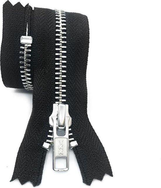 YKK Metalen rits, maat 5, nikkel, 50 cm, Zwart, Zwart, niet-deelbaar, geschikt voor... | bol.com