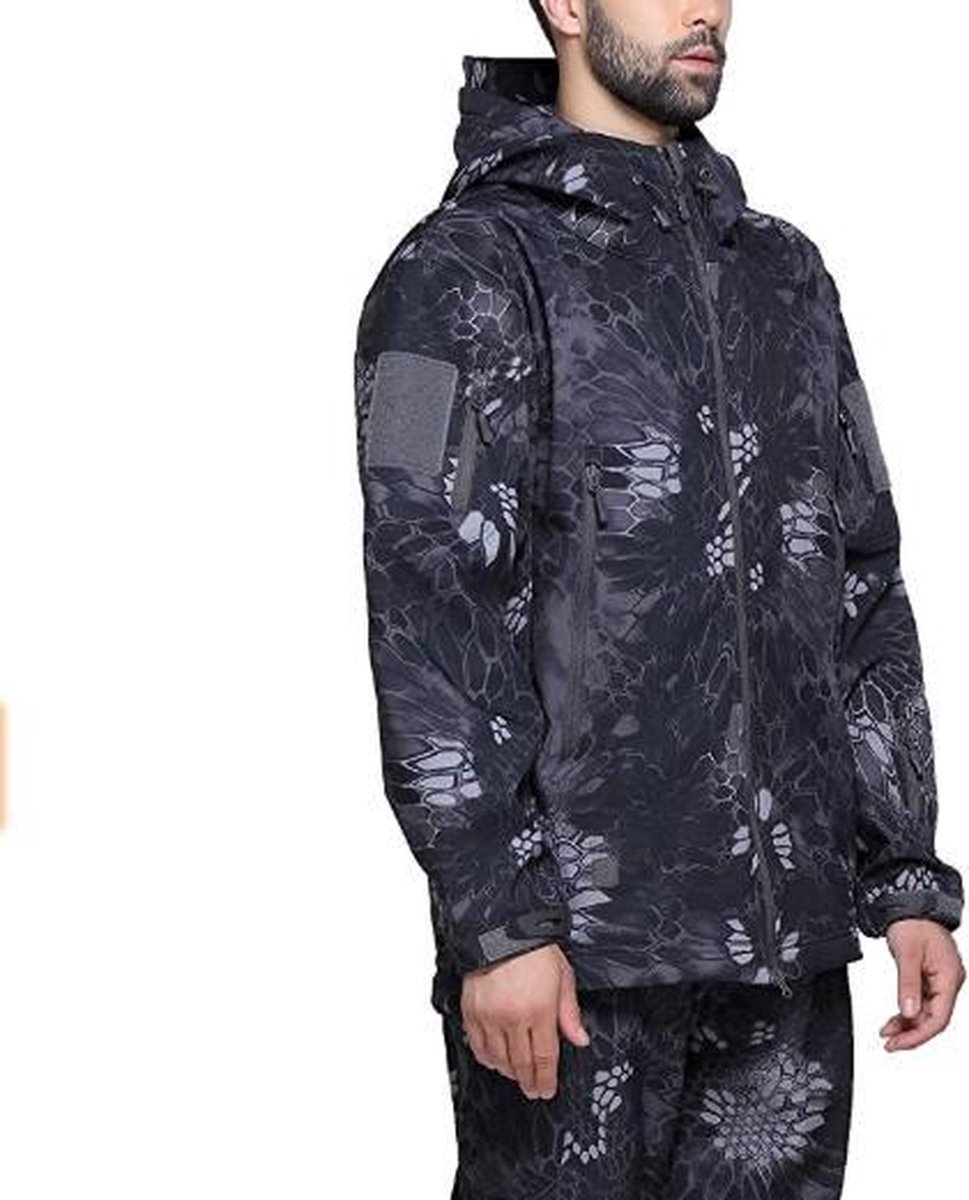bol.com | Softshell Camo Black Python Jas Maat XL - Camouflage kleding ...