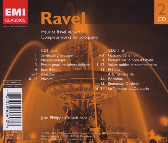 Ravel/Complete Works For Solo Piano, Bertrand Chamayou | Muziek | bol