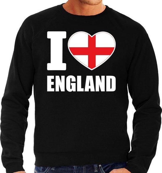 I love England supporter sweater / trui voor heren - zwart - Engeland ...