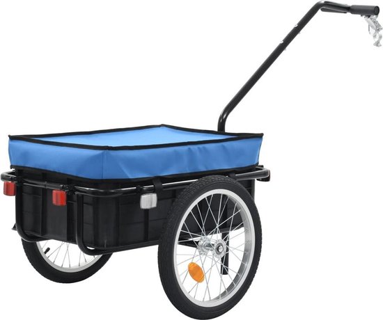 Fietskar/trekwagen - Staal - Blauw - 155x61x83 cm | bol.com