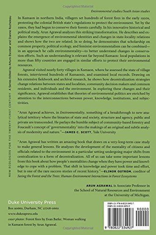 Environmentality-PB | 9780822334927 | Arun Agrawal | Boeken | bol