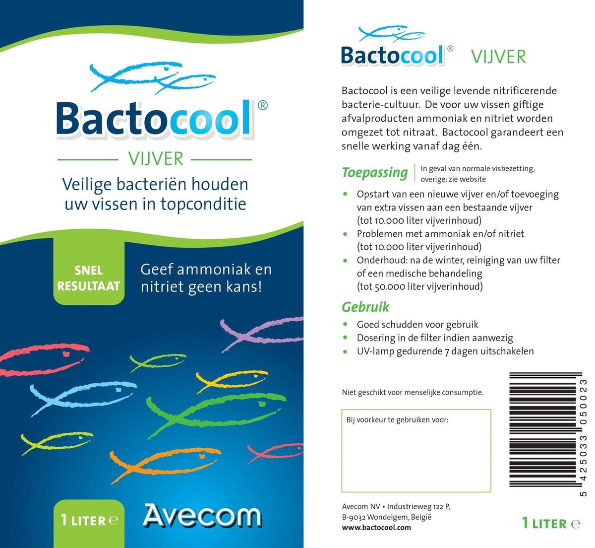 Bactocool® Vijver 1 Liter - levende en veilige vijver bacterien - geef ...