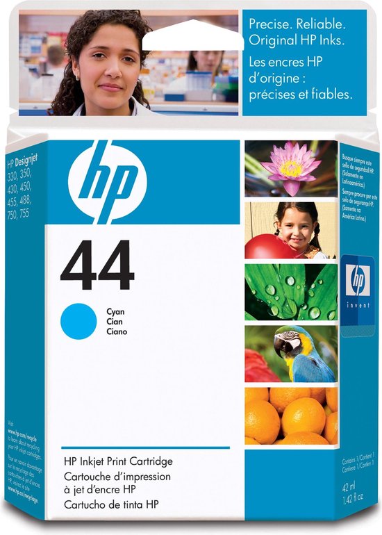 HP 44 Cyan Origineel Cyaan 1 stuk(s) | bol.com