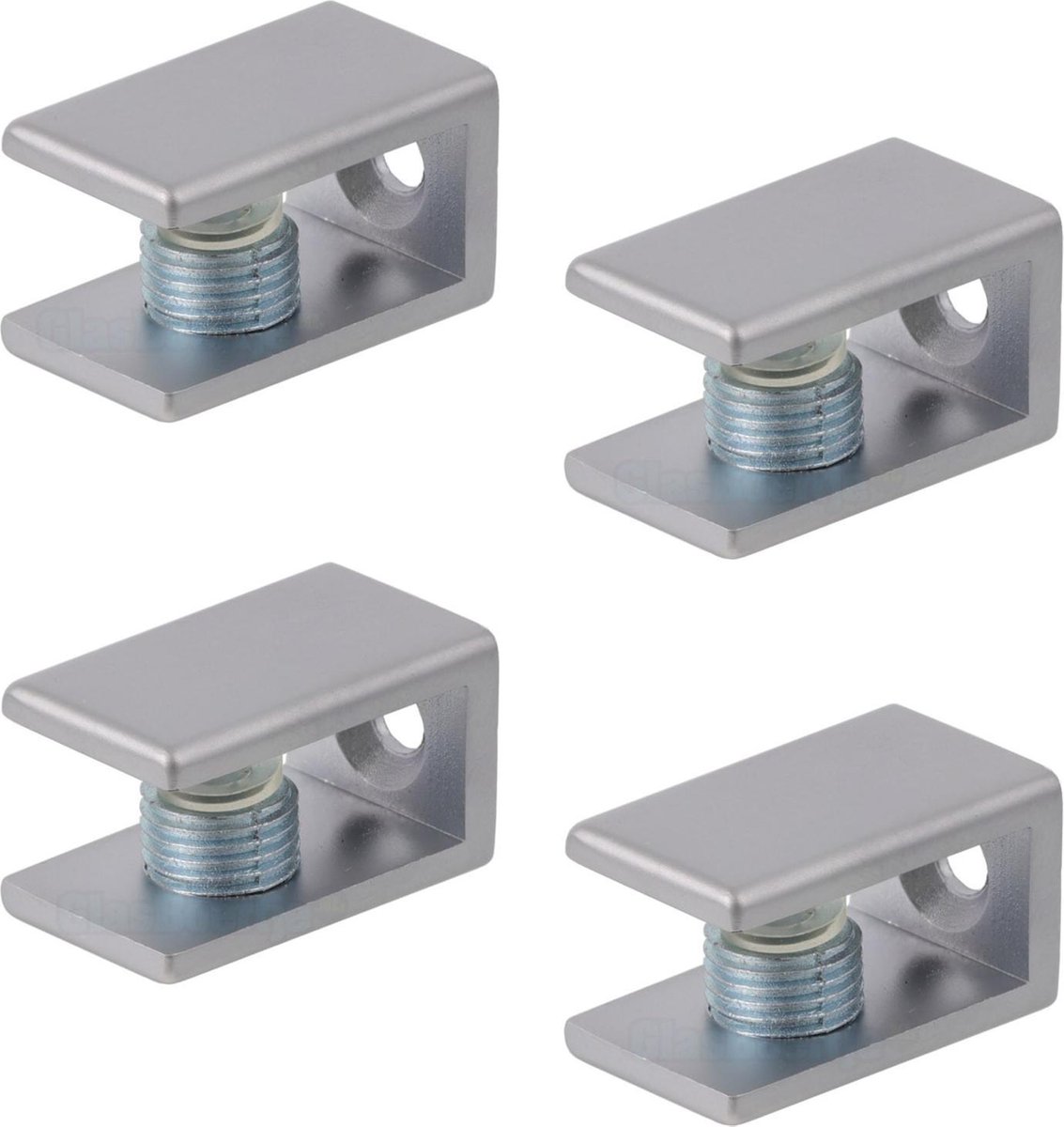 Glasplaatdrager 15 x 16 x 27 mm, voor glasdikte 6 t/m 10 mm, Aluminium ...