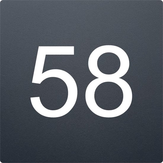 RVS antraciet huisnummer 58 15x15cm | bol.com