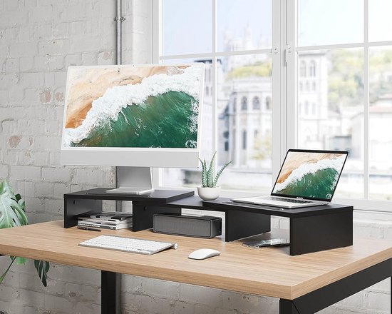 Houten Monitorstandaard Draaibaar en Verstelbaar - Ergonomische ...