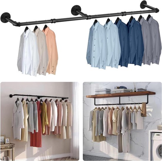 - Wall Mounted Industrial Clothes Rail: Heavy Duty Metal Detachable ...