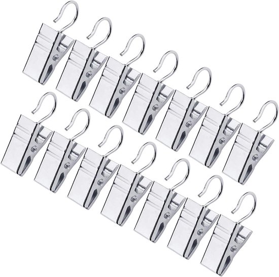 40 stuks gemonteerd met zware haak klem set metalen gordijn klem voor ...