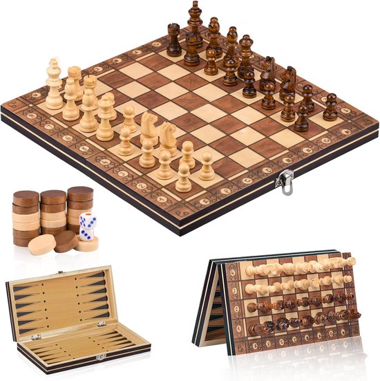 3-in-1 Magnetisch Schaakbord - Draagbaar en Opvouwbaar voor Kinderen en ...