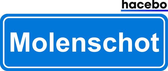 Hacebo - Plaatsnaam Sticker - 29x10 CM - Molenschot sticker ...