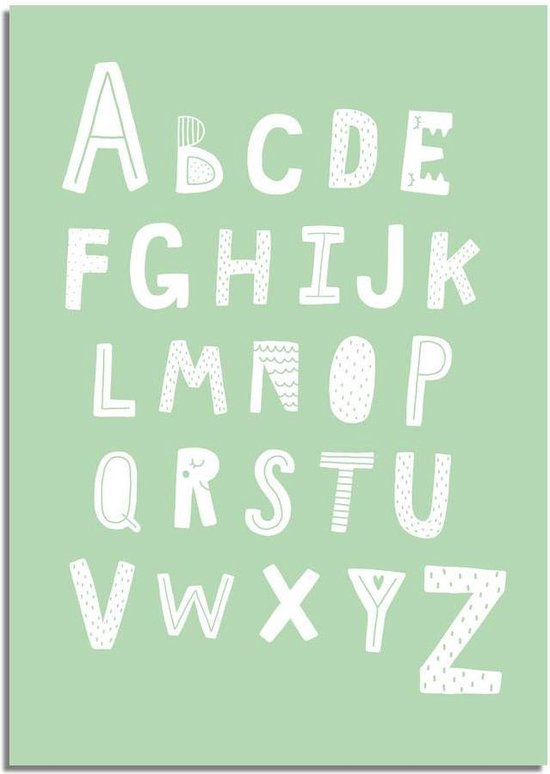 DesignClaud ABC poster - Alfabet poster - Pastel Groen B2 poster ...