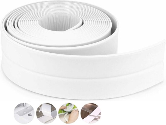 Afdichtstrip - 3.2m x 38mm - Kitstrip - Sanitairstrip - afdichtingstape ...