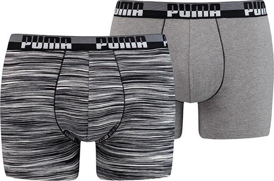 Puma - Space Dye Boxer 2-pack - Grey / Black | bol.com