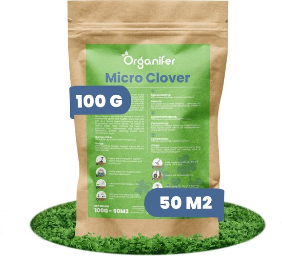 Microklaver Gazon - (100g, 50m2) - Clover - Klaver - Klaver Zaad Voor ...