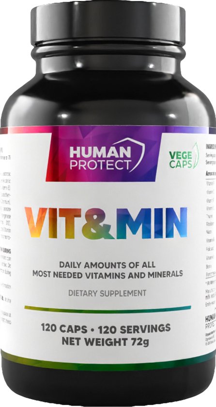 Human Protect - Vit&Min - 120 caps - 120 doseringen - Multivitaminen ...