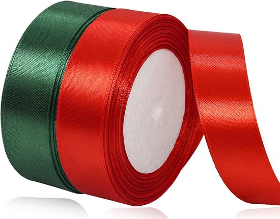 Kerstlint 25 mm - Rood en Groen - 2 Rollen - 45 Meter - Perfect voor ...