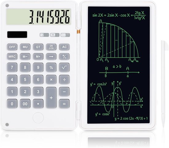 Multifunctionele LCD Rekenmachine - Uitwisbaar 6 inch Schrijftablet - Dual-Power... | bol