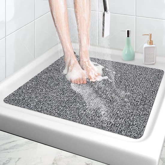 Antislip douchemat vierkant 60 x 60 cm - PVC-luffa badmat met ...