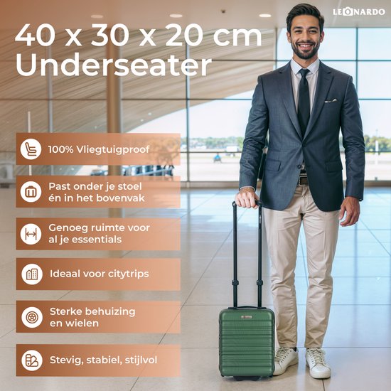 Handbagage 40x30x20 cm - Underseater - Reiskoffer - Trolley met Wielen ...