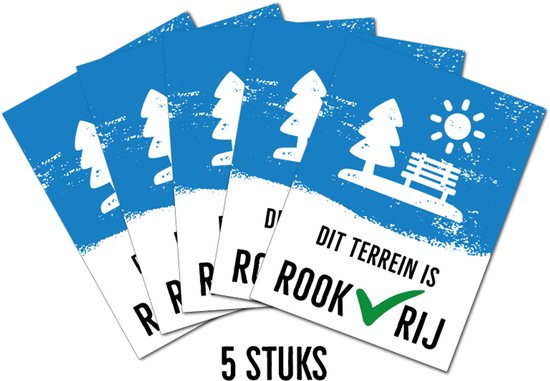 Dit Terrein is ROOKVRIJ - Bord 15x20 cm - 5 stuks - Forex | bol