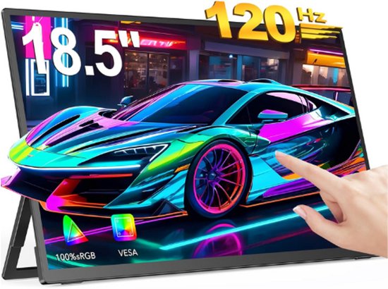 Draagbare Touchscreen Monitor 18.5 Inch – 120Hz Gaming Display – Full ...