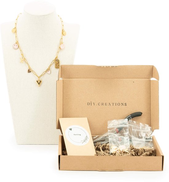 DIYcreations - DIY pakket bedelketting maken- roze- sieraden maken ...