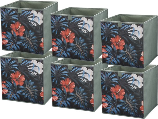 LAVITA® Opbergmand Textiel - 31x31x31 Weide 6 Stuks - Opbergbox Kast ...