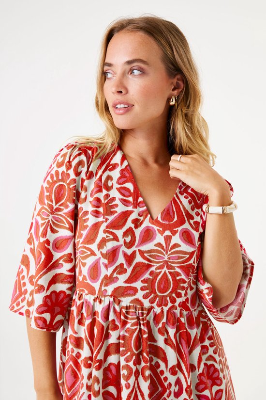 GARCIA Dames All over print Jurk Rood Korte mouw | bol