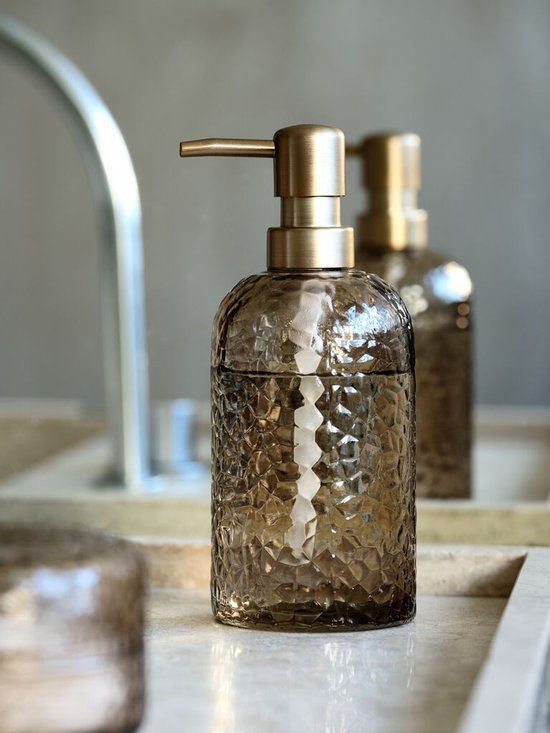 SuperShopper - Zeepdispenser - Gerycled Glas - Bruin - Badkamer ...