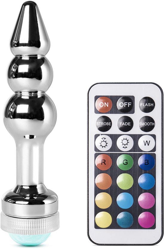 Metalen Buttplug met LED-Verlichting en Afstandsbediening – Anale Plug met... | bol