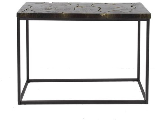 Sidetable Industrieel Teakhout en Staal - 100 cm x 35 cm x 75 cm - Side ...