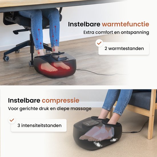 BrellaVio Voetmassage Apparaat - Shiatsu, compressie, infrarood warmte ...