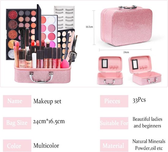 Professionele make-upset met concealers, oogschaduwpalet, foundation ...