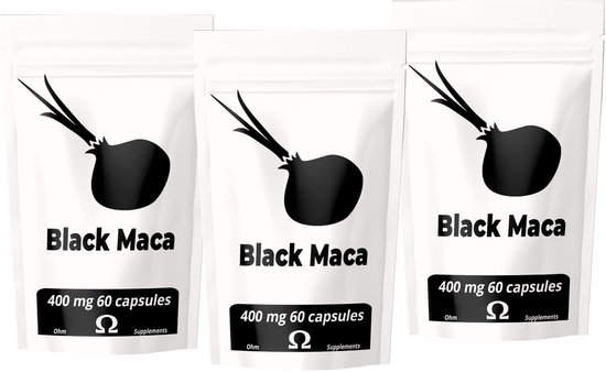 Ohm - Zwarte Maca 180 Capsules 400 MG - Testosteron Booster - Vegan ...