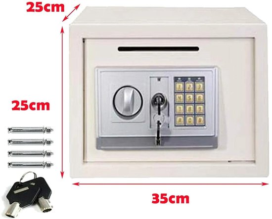 Geldkluis - Digitale kluis- Elektronische kluis - Geldkist - 16L ...