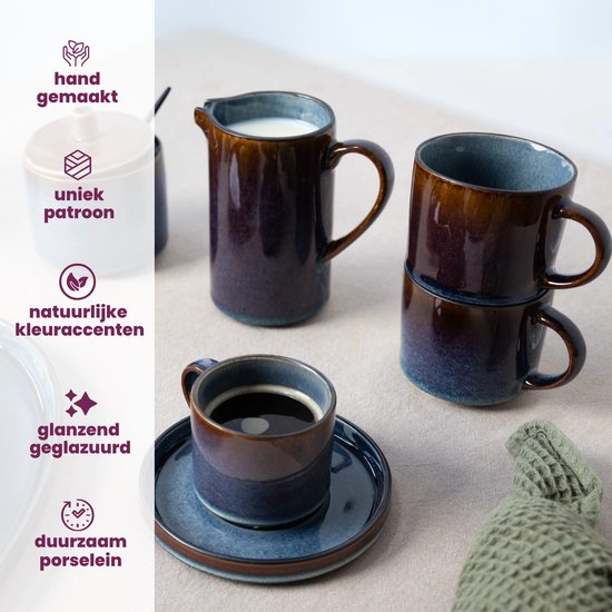 Cosy & Trendy Mokken Quintana Blue - 450 ml - 4 Stuks | bol