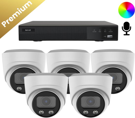 5x Beveiligingscamera set – Draadloos – Sony Dome Premium Full Color 4K ...
