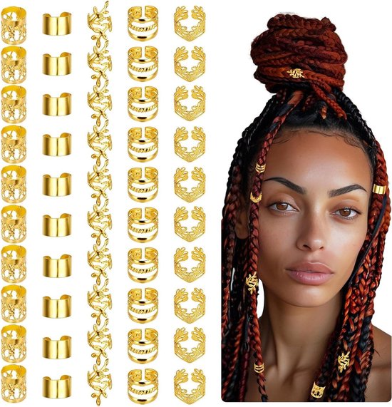 Gouden dreadlock kralen - 50 stuks - accessoires voor dreadlocks en ...