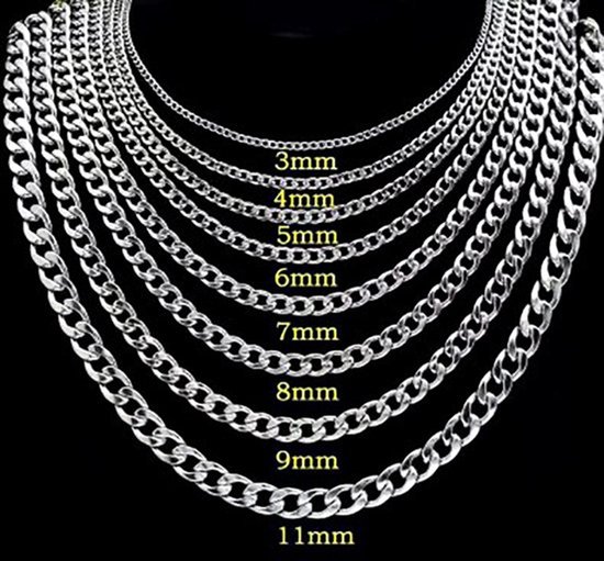 NEFET® - Schakelketting - Roestvrij Staal - Halsketting - 6mm/60cm - Heren / Dames -... | bol